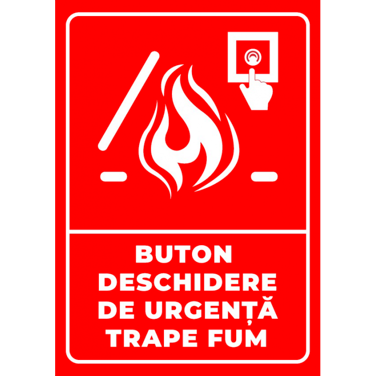 Semn de buton deschidere de urgenta trapa pentru fum