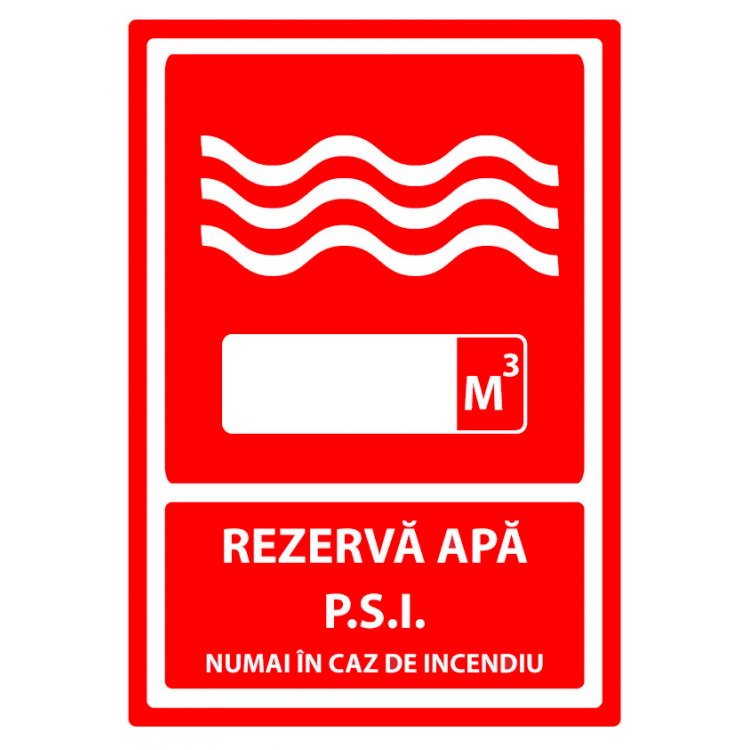 Semn pentru rezervor de apa