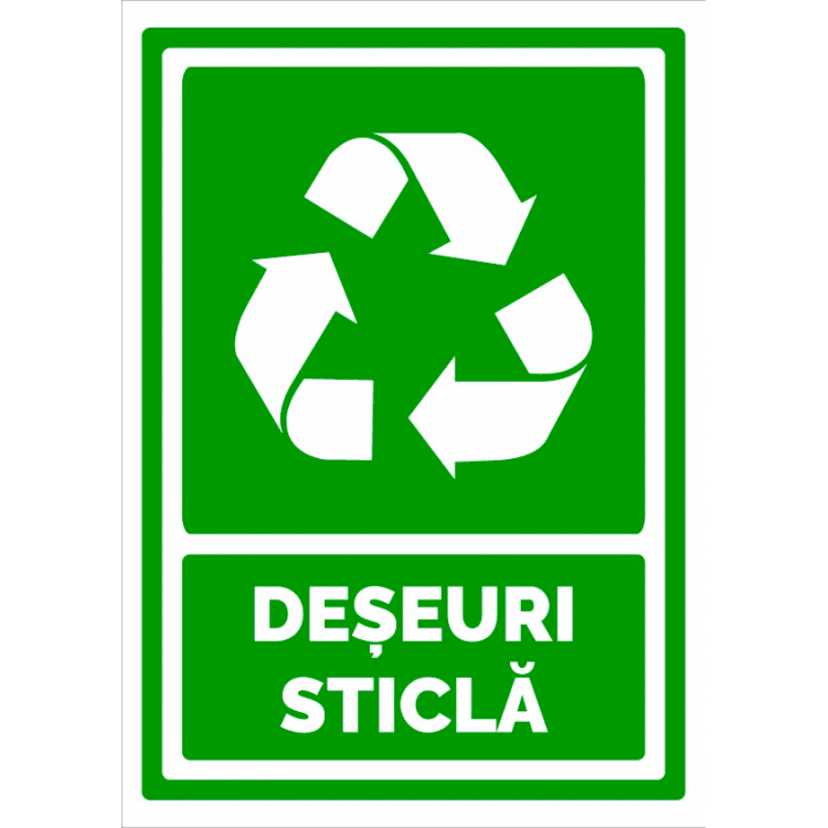 Semn pentru deseuri sticla