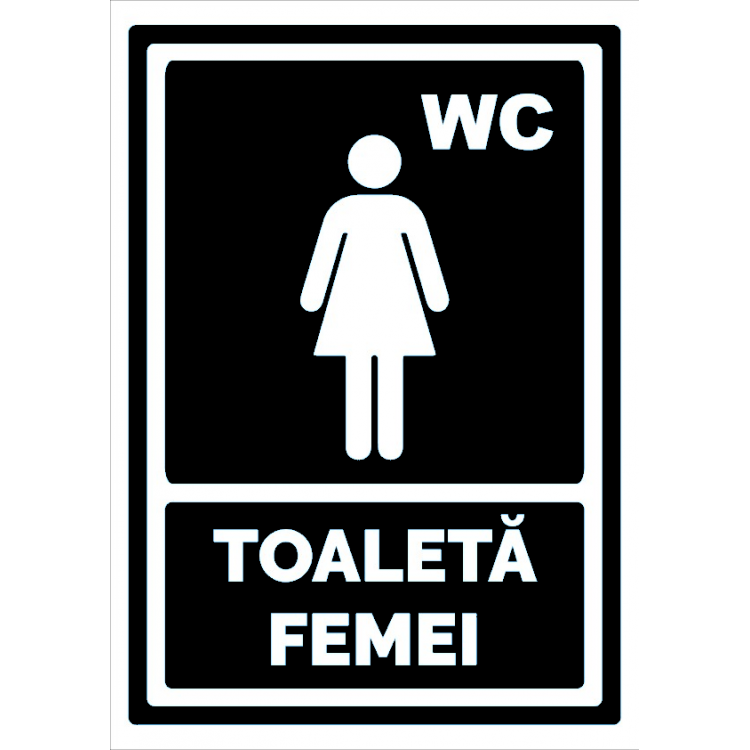 Indicator negru toaleta pentru femei